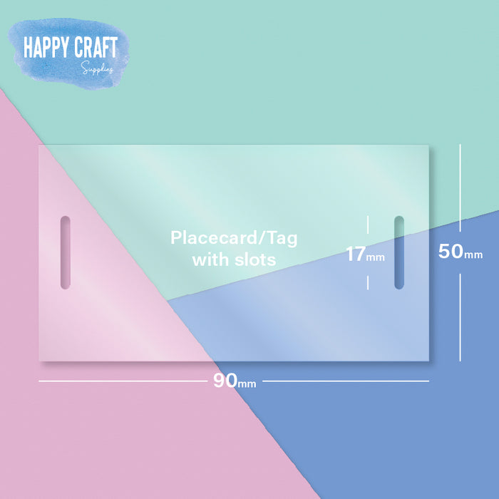 Acrylic Blank Rectangle Place Card or Tag with 2 Slots