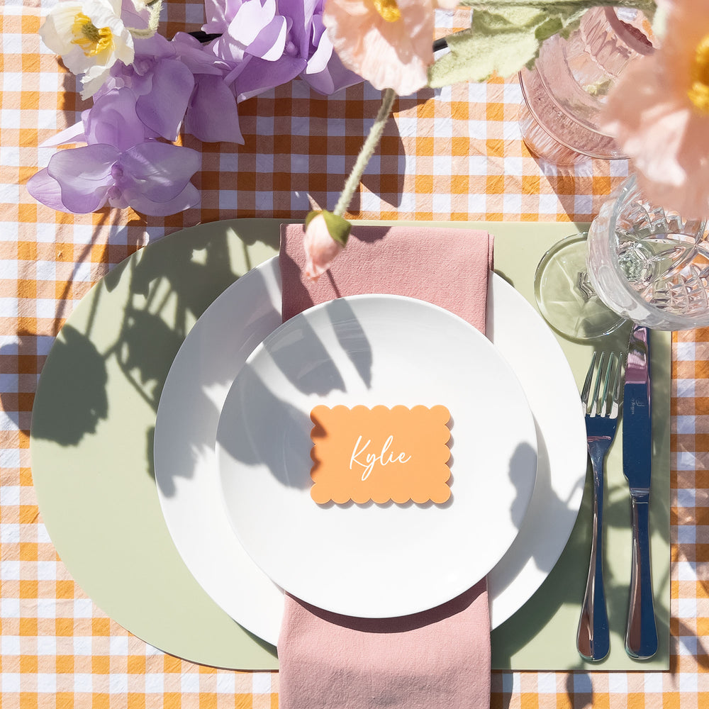 Acrylic Place Cards - Scallop Rectangle